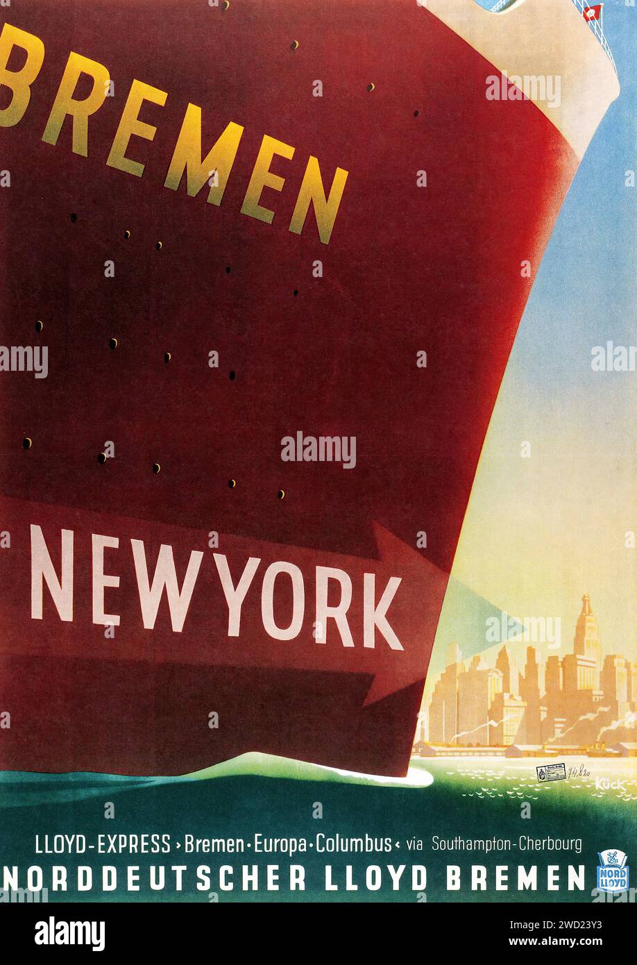 "BREMEN" "NEW YORK" "NORDDEUTSCHER LLOYD BREMEN" "LLOYD-EXPRESS ...