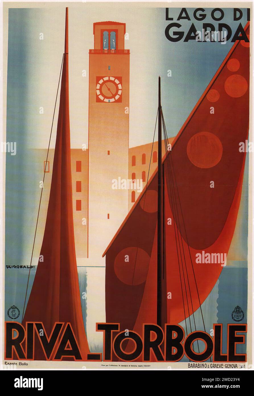 "LAGO di GARDA" "RIVA · TORBOLE" "Barabino & Graeve · GENOVA 1936 ...