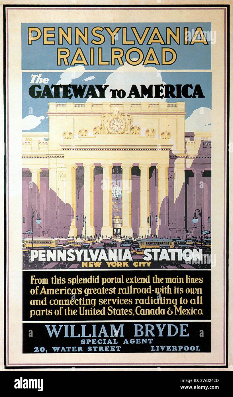 "PENNSYLVANIA RAILROAD The Gateway to America" - A promotional poster ...