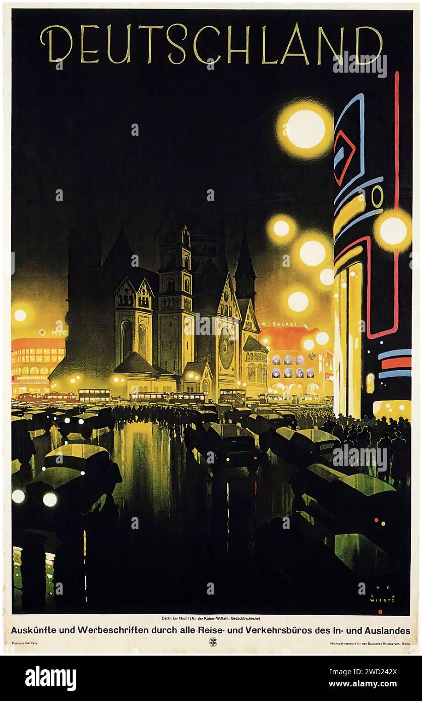 "DEUTSCHLAND" - A travel poster from the 1920s by Jupp Wiertz featuring ...