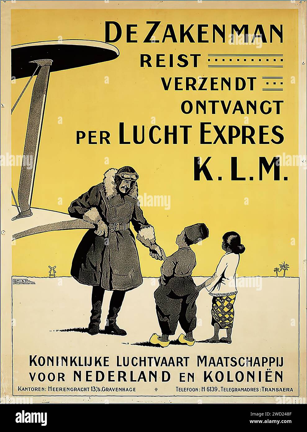 "KLM Air Express. 1928" This is a 1928 vintage advertisement poster for ...