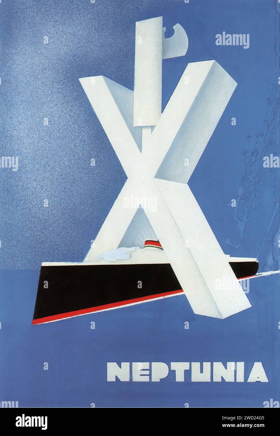 "NEPTUNIA" A stylized poster of the ship Neptunia features a large "X ...