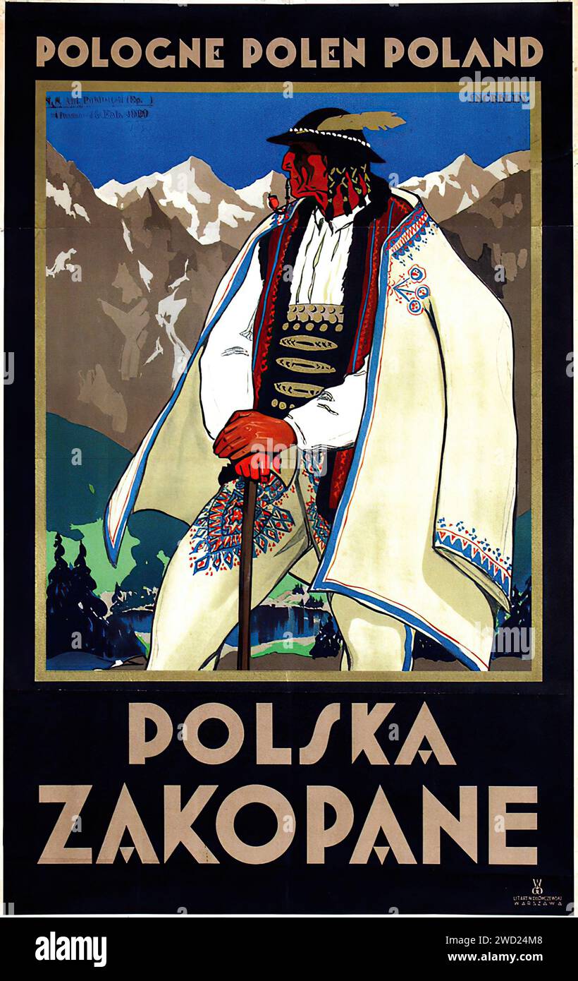 "POLOGNE POLEN POLAND" "Polska Zakopane" Depicting a man in traditional ...