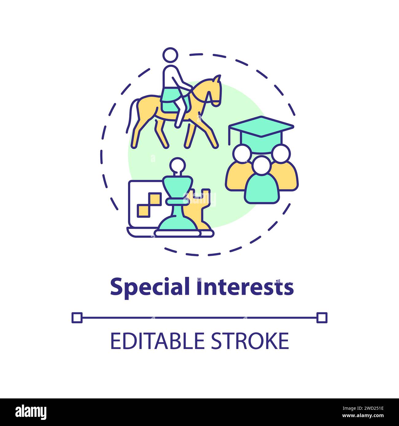 Thin line simple colorful special interests icon concept Stock Vector ... Thin line simple colorful special interests icon concept Stock Vector ...