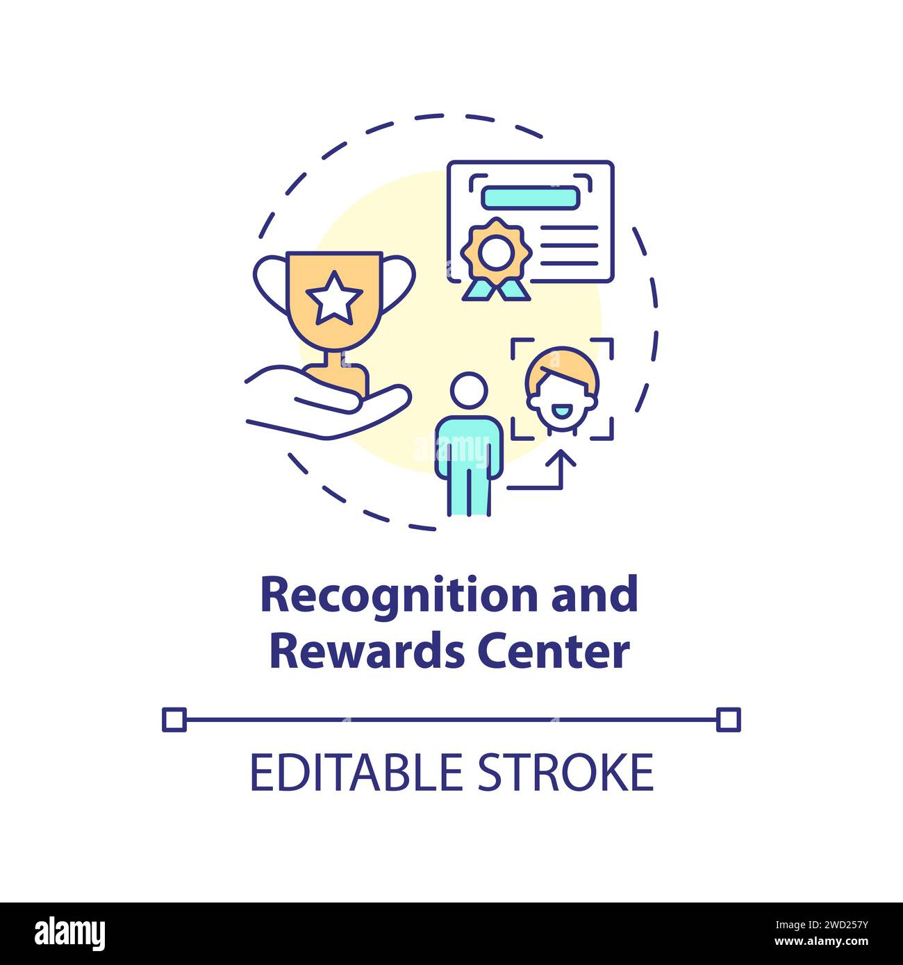 Thin line colorful recognition and rewards center concept Stock Vector ...