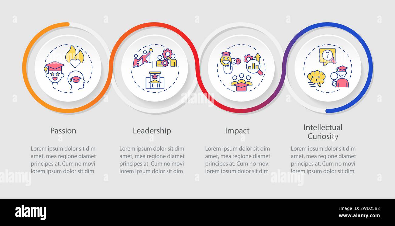 Multicolor extracurricular activities layout with line icons Stock ...