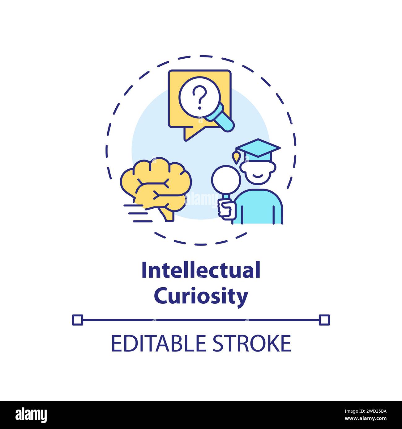 Thin line simple colorful intellectual curiosity icon concept Stock ... Thin line simple colorful intellectual curiosity icon concept Stock ...