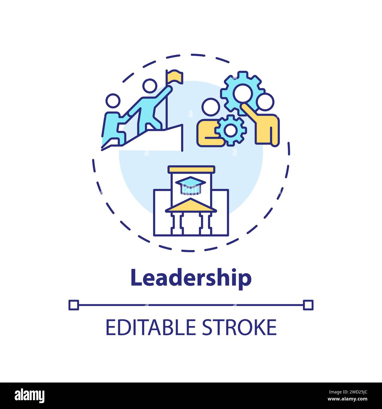 Thin line simple colorful leadership icon concept Stock Vector Image ...