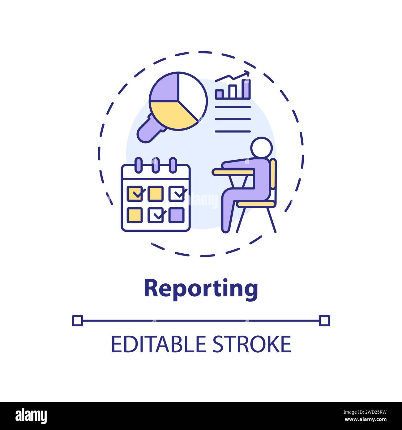 Thin line simple colorful reporting icon concept Stock Vector Image ... Thin line simple colorful reporting icon concept Stock Vector Image ...