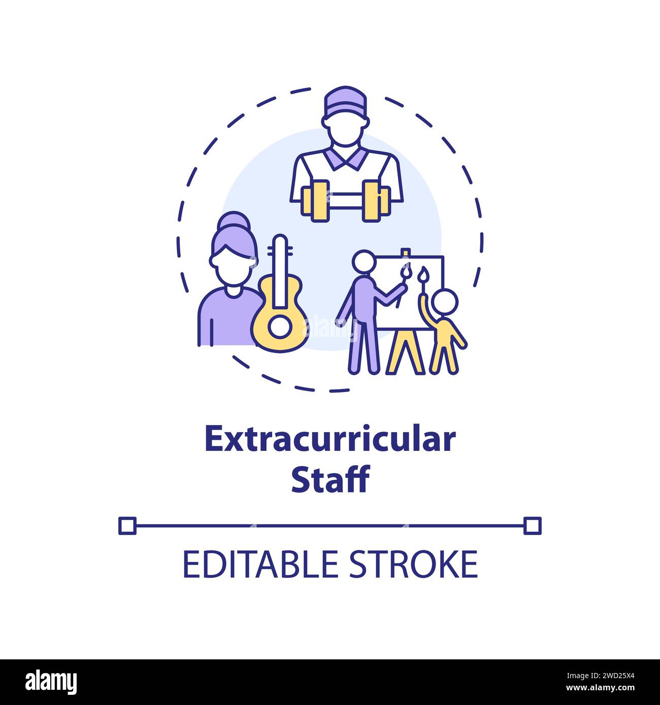 Thin line simple colorful extracurricular staff icon concept Stock ... Thin line simple colorful extracurricular staff icon concept Stock ...