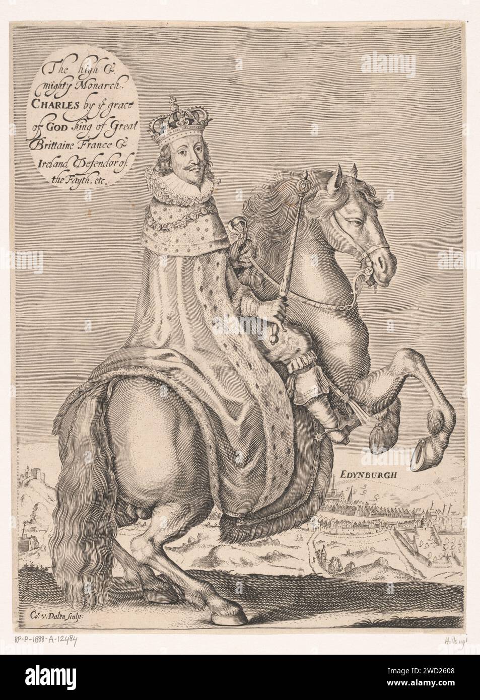 Equestrian portrait of Charles I, king of England, Cornelis van Dalen ...