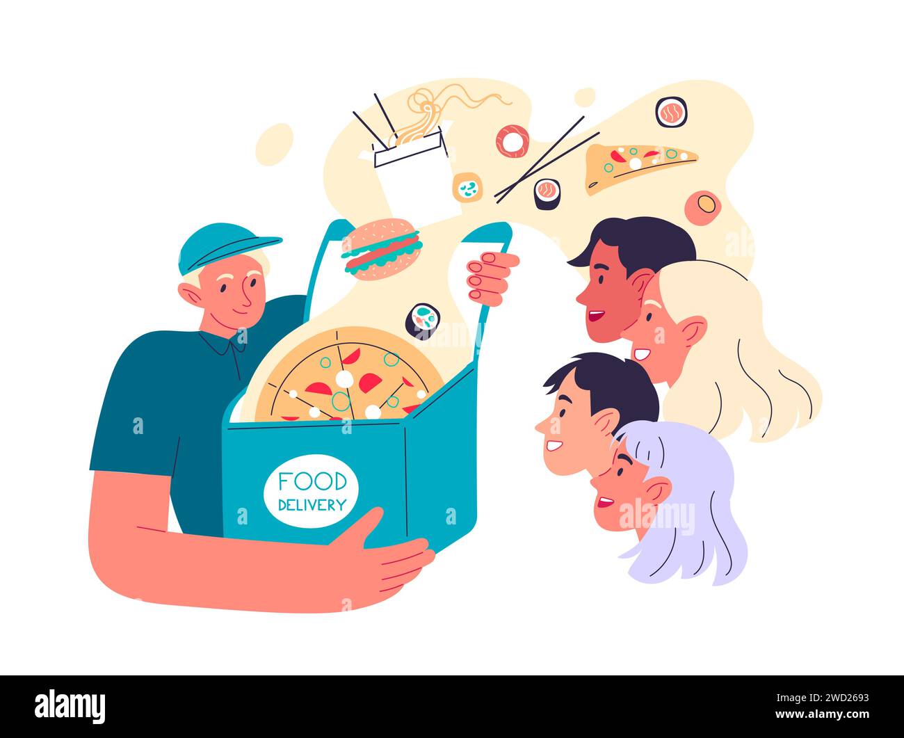 Food box delivered Stock Vector Images - Alamy