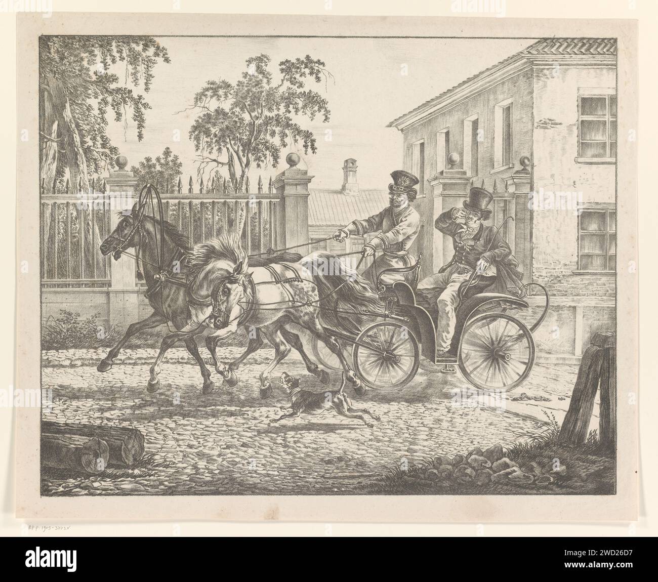 Two men in a carriage, Alexander Orlowski, c. 1820 print paper four ...