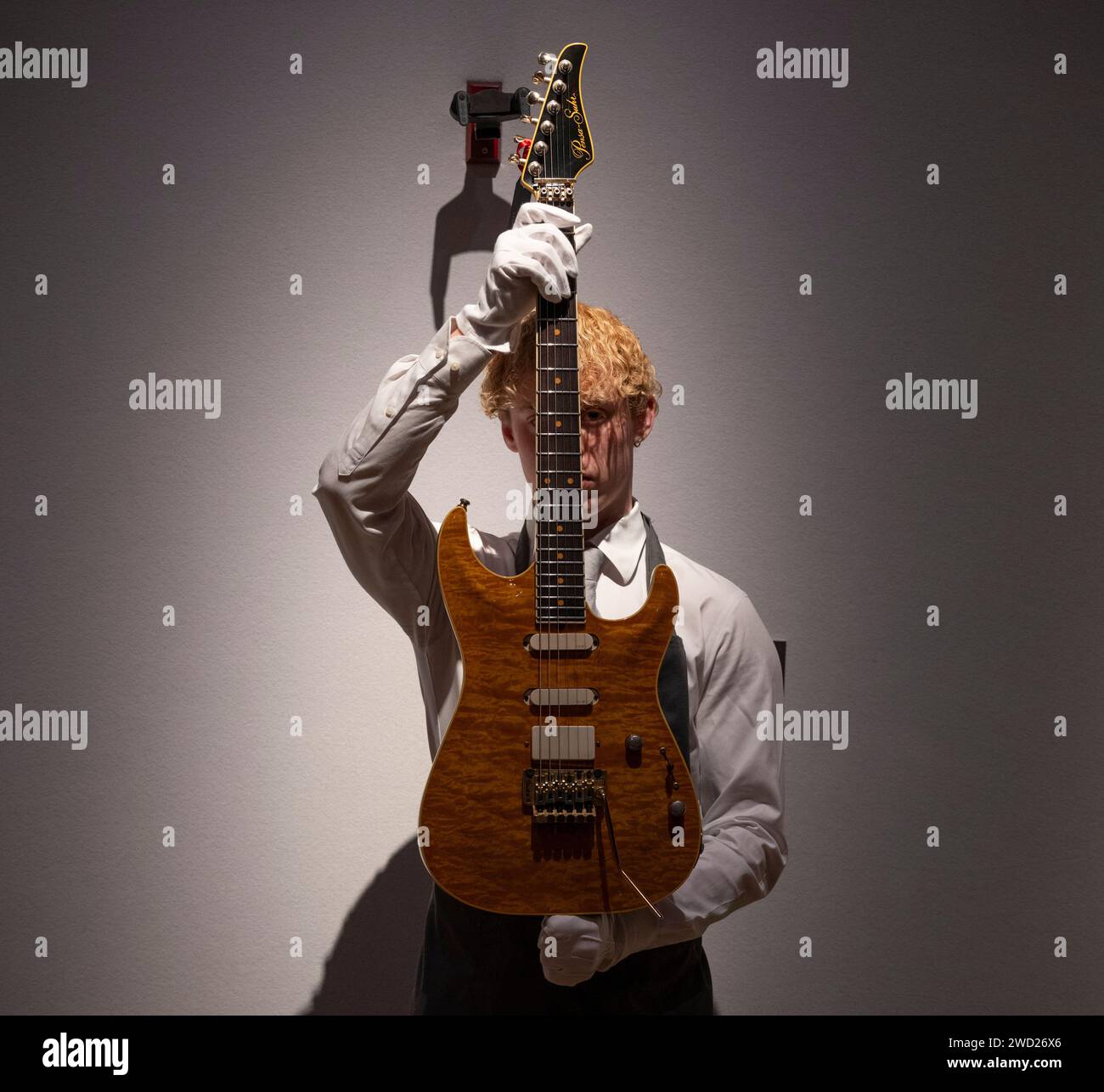 Christie's, London, UK. 18th Jan, 2024. Christie's will auction guitars ...