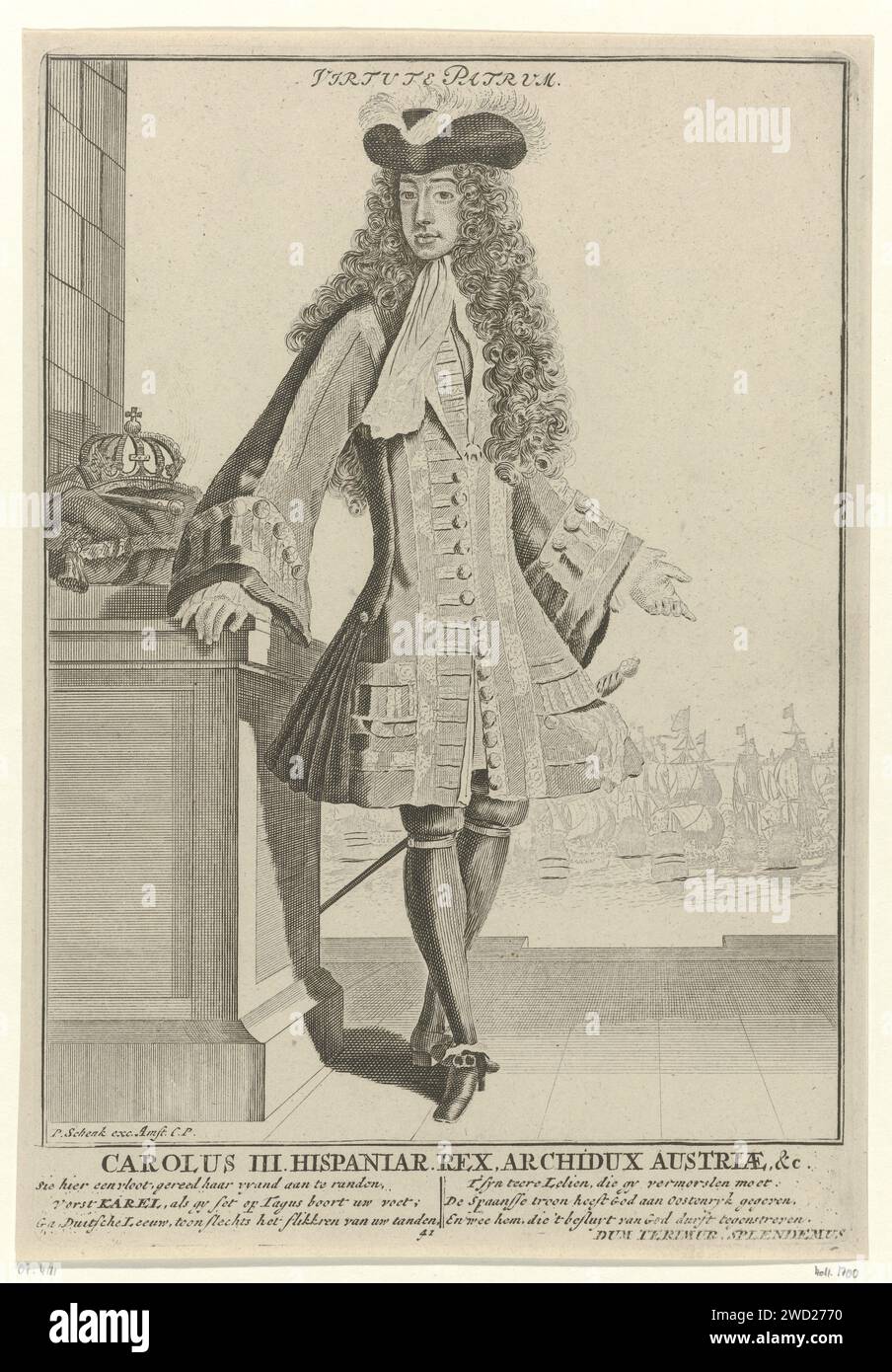 Portrait of Charles VI, German Keizer, Anonymous, 1675 - 1711 print ...