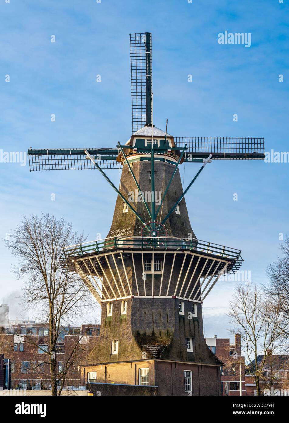 Historical dutch windmill De Gooyer in Amsterdam Stock Photo - Alamy