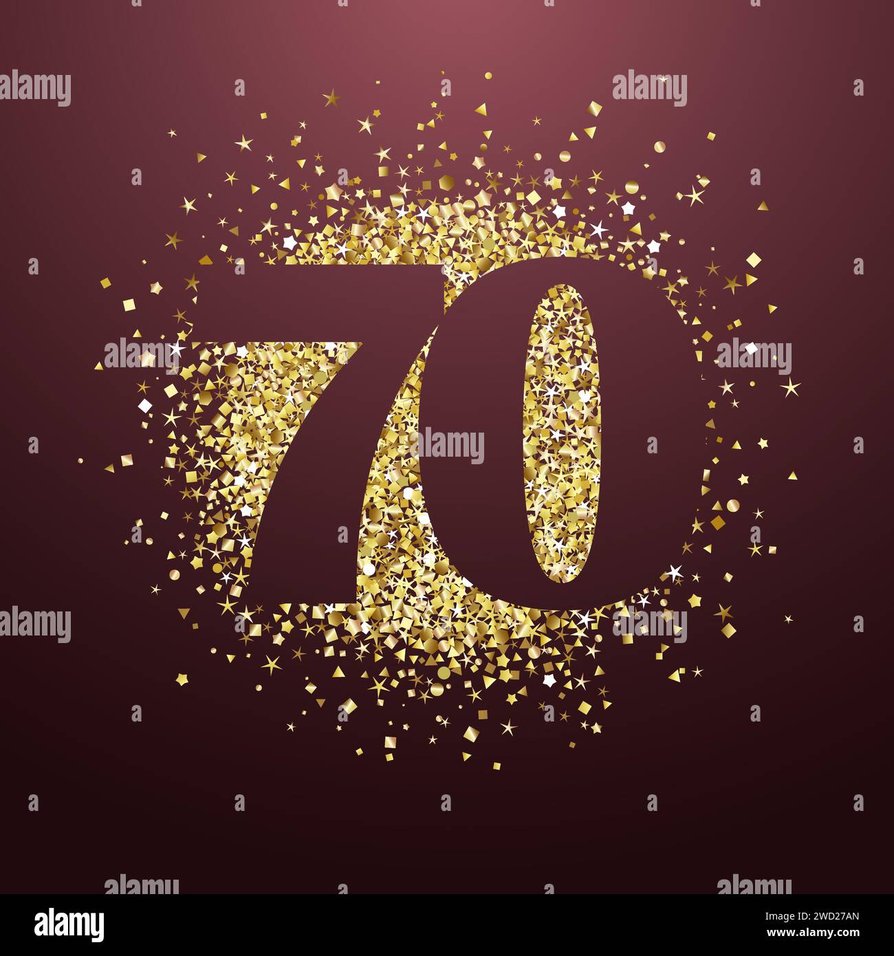 Happy 70th anniversary luxurious congrats. Shiny pattern and stylish ...