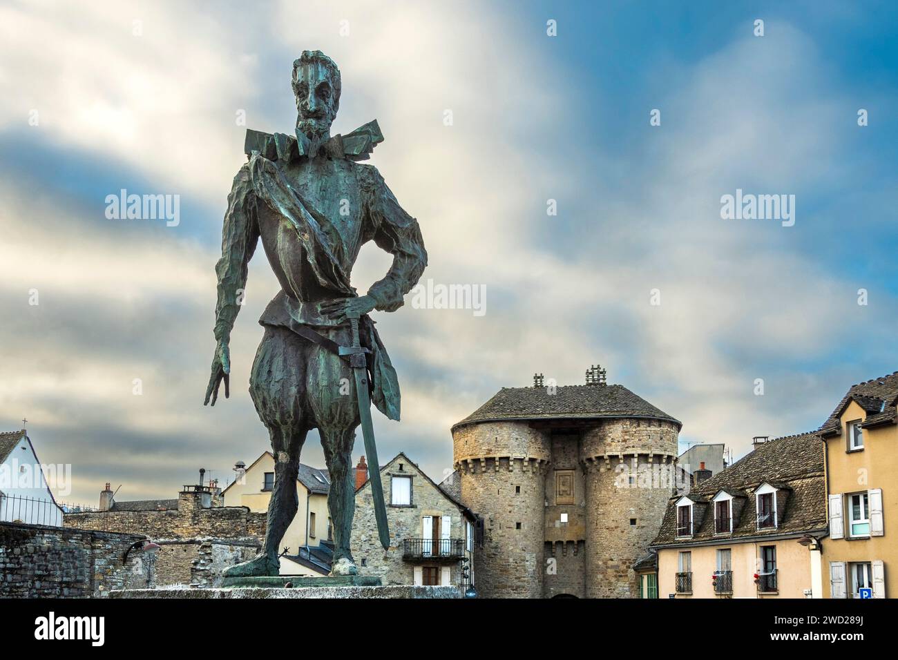 Marvejols. The statue of french king Henry IV by Emmanuel Auricoste ...