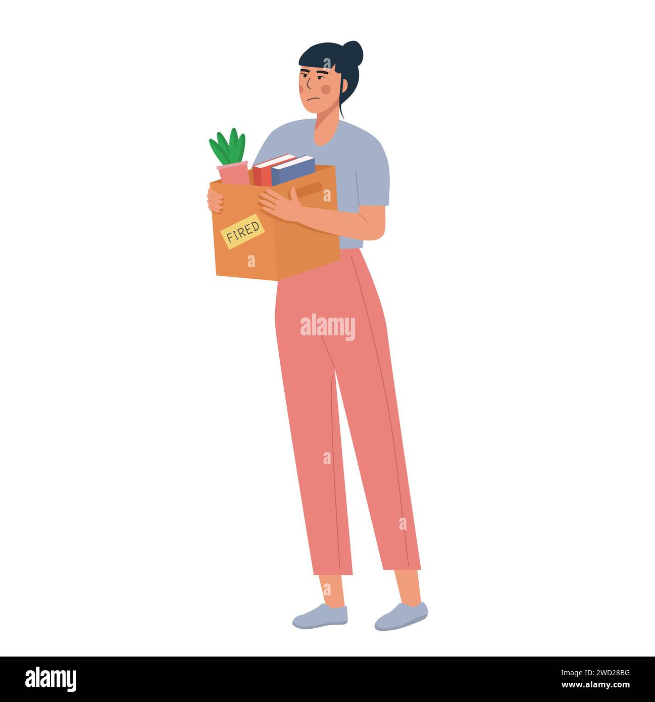 Cartoon vector illustration of firing employee during pandemia. Loss ...