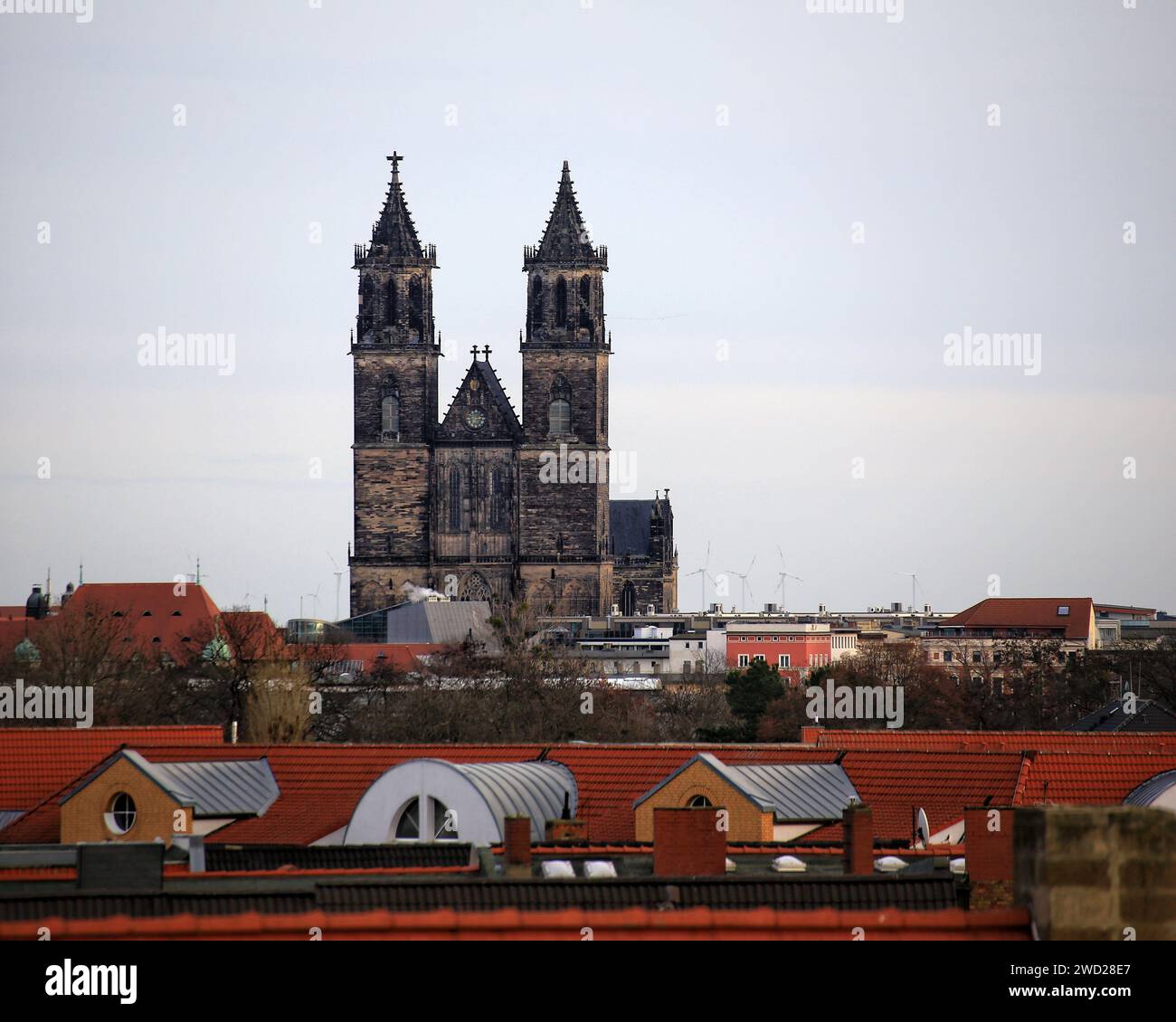 Magdeburger Dom (Magdeburg Cathedral), the landmark of the capital city ...