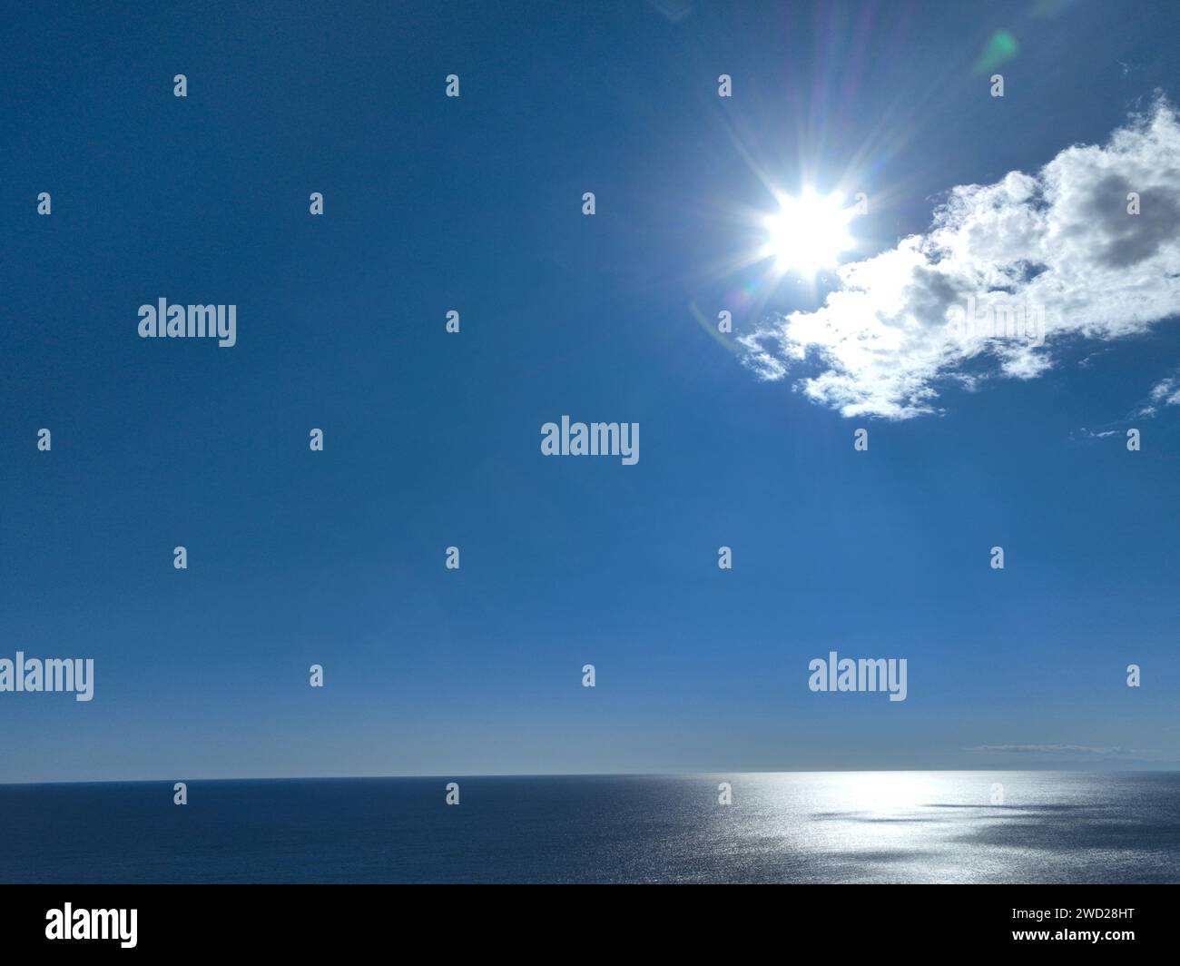 nature landscape clear sea on the horizon going into a cloudless sky ...