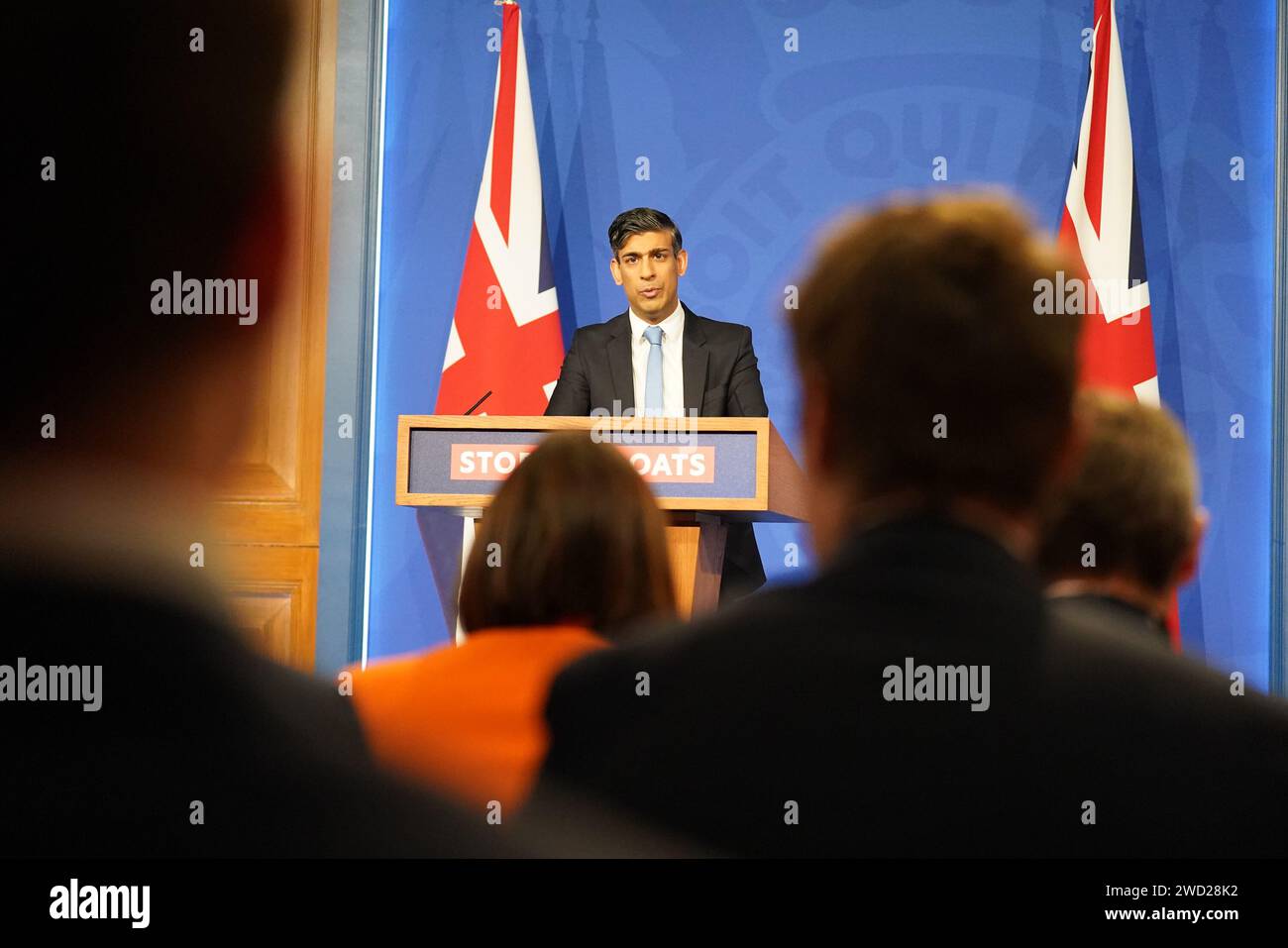 Rishi Sunak speaks during a press conference in Downing Street, London ...