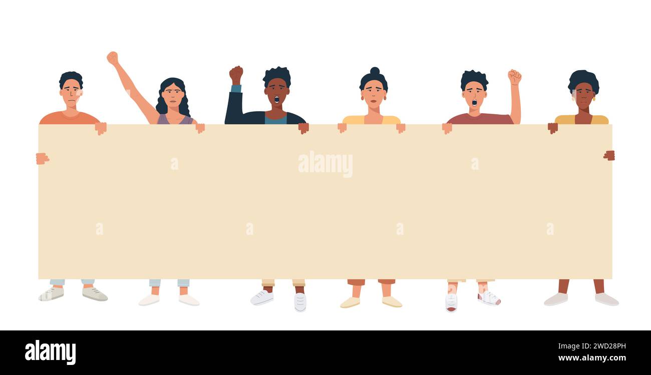 Multicultural protesters Stock Vector Images - Alamy