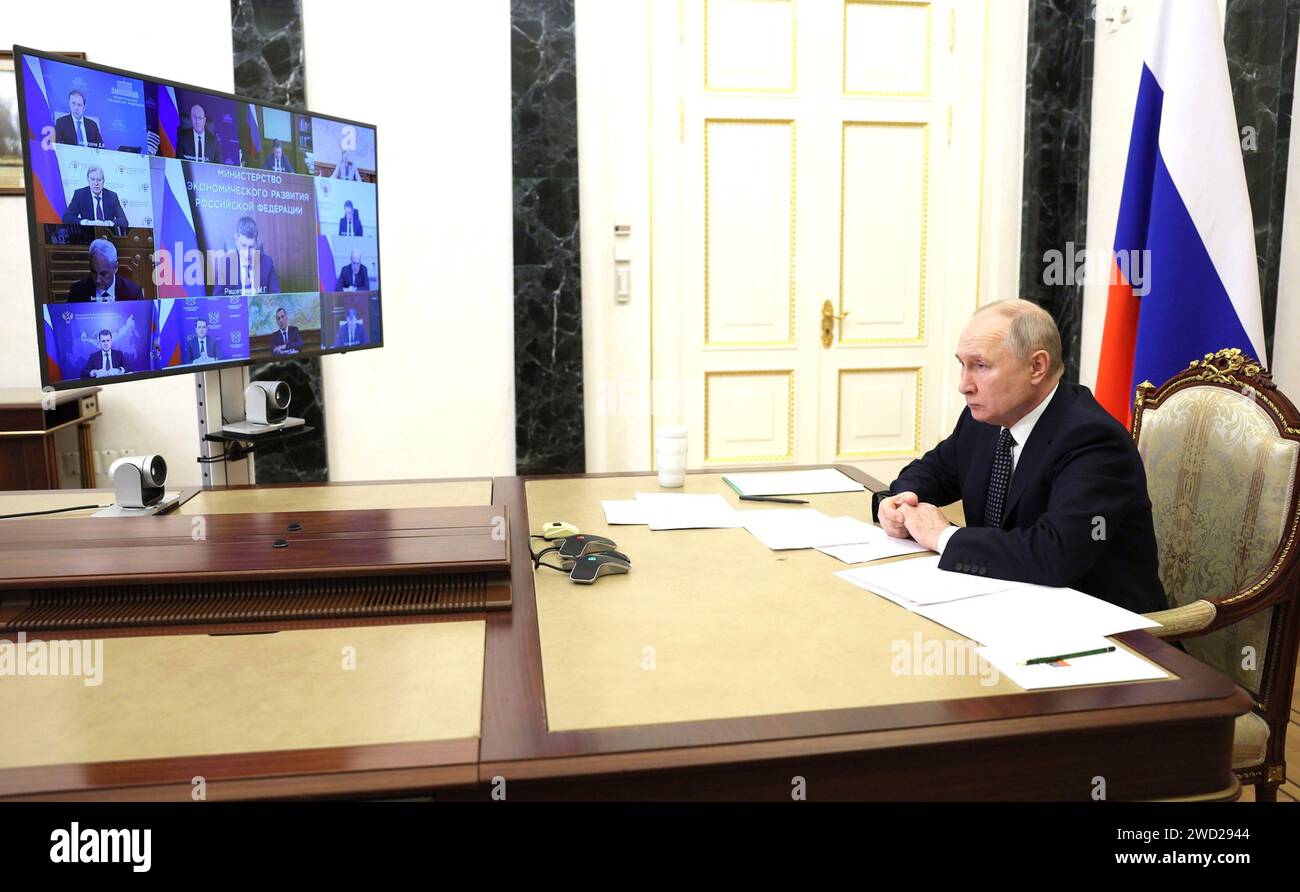 Moscow, Russia. 17th Jan, 2024. Russian President Vladimir Putin chairs ...