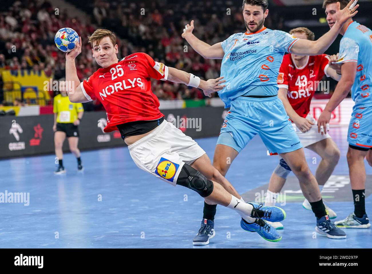 Hamburg, Germany, January 17, 2024, Lukas Lindhard Jorgensen of Denmark ...