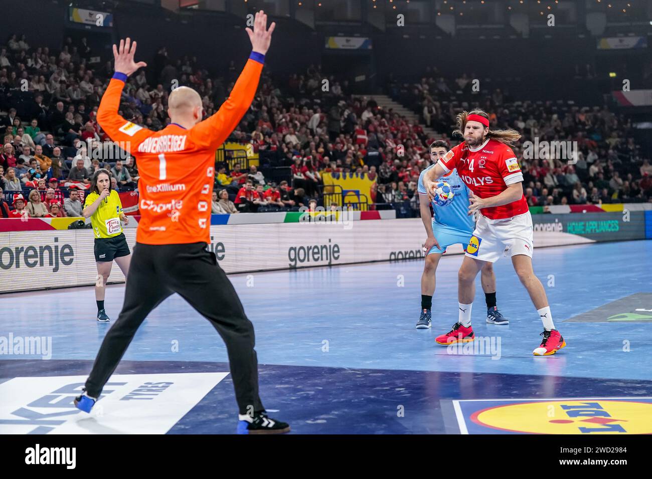 Hamburg, Germany, January 17, 2024, Mikkel Hansen of Denmark during the ...
