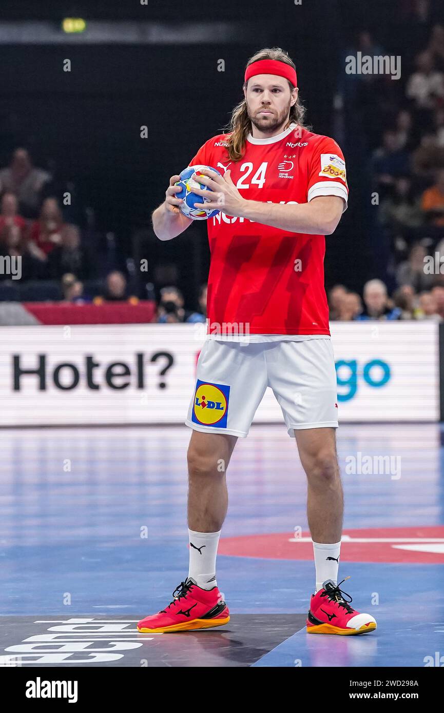 Hamburg, Germany, January 17, 2024, Mikkel Hansen of Denmark during the ...