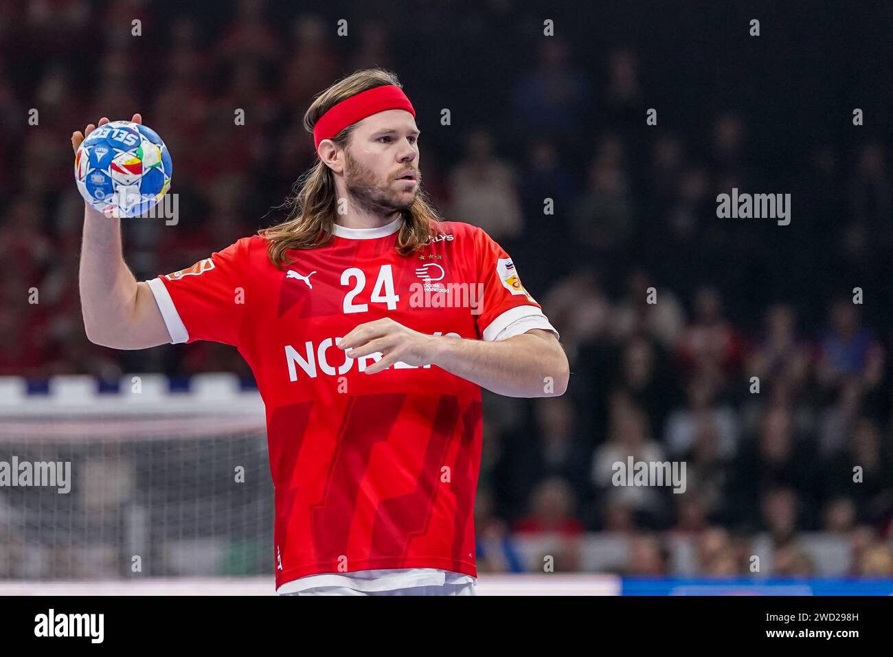 Hamburg, Germany, January 17, 2024, Mikkel Hansen of Denmark during the ...