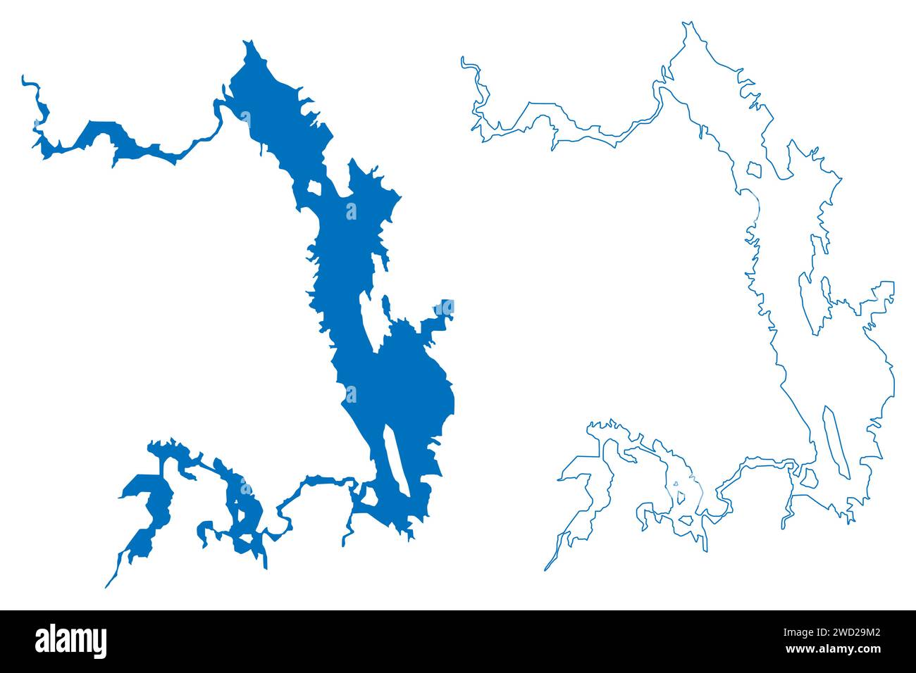Lazaro Cardenas Lake (Mexico, United Mexican States) map vector ...
