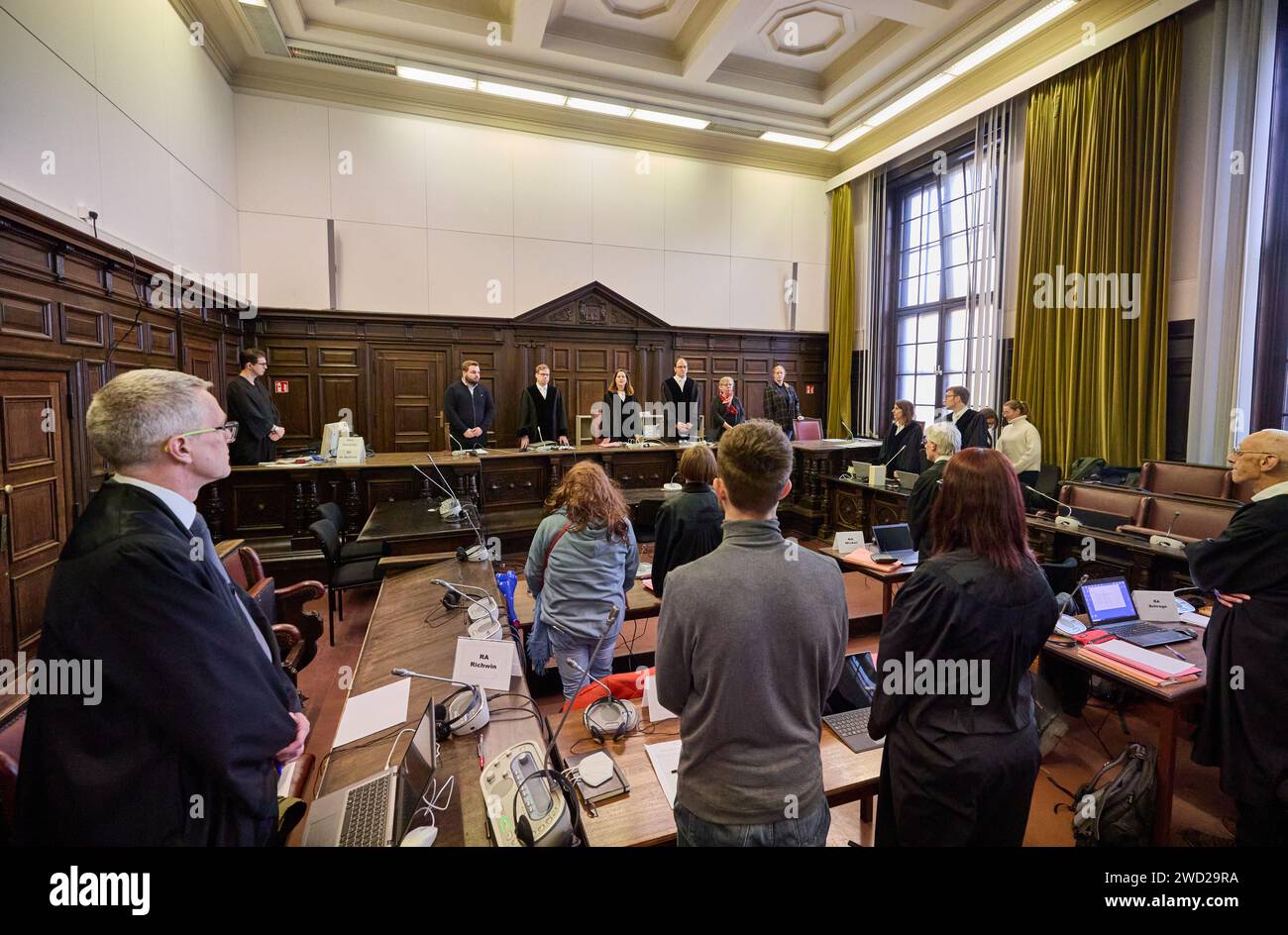 18 January 2024, Hamburg: Sonja Boddin (M), presiding judge, other ...