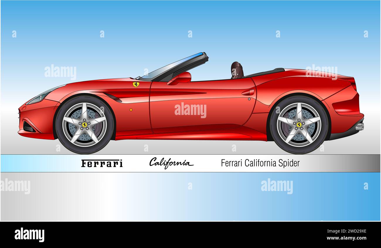 Maranello, Italy, year 2008, Ferrari California Spider, classic and ...
