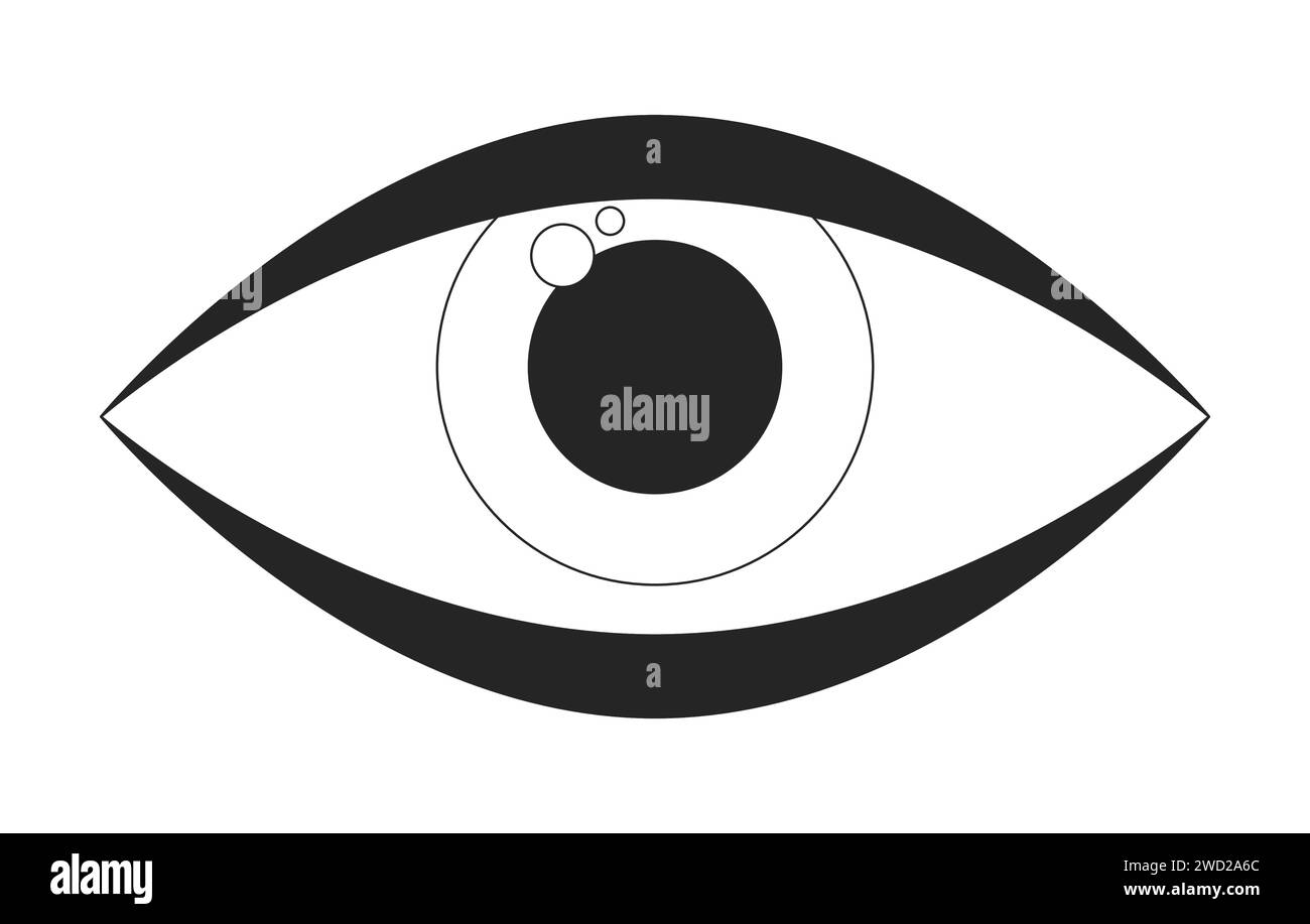 All seeing eye black and white 2D line cartoon object Stock Vector ...