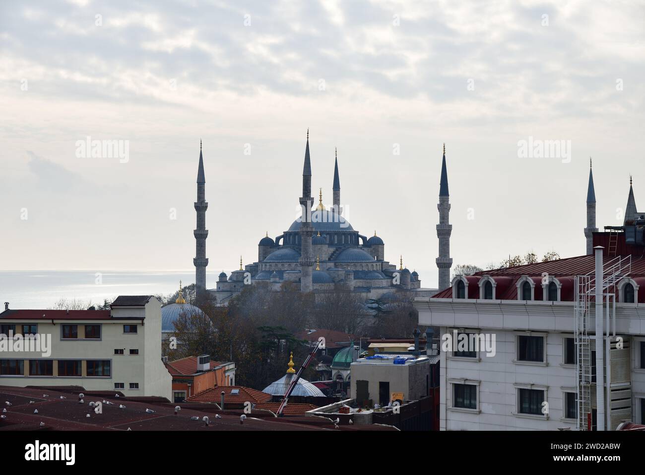 Beautiful view on the Istanbul from city roofs, Sultanahmet district ...
