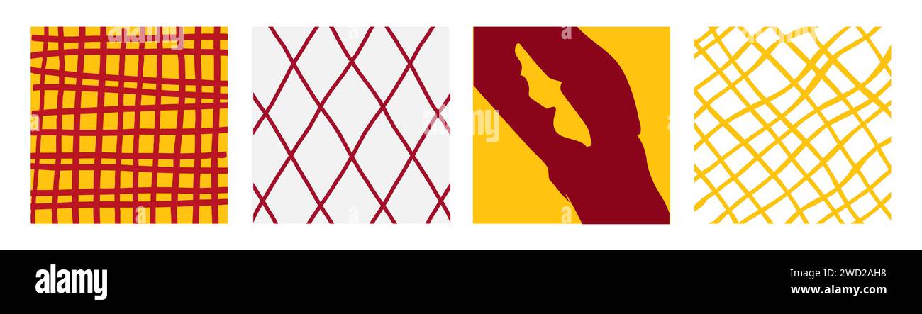 Simple Geometric Hand Drawn Irregular Patterns.Cute Colored Doodle ...