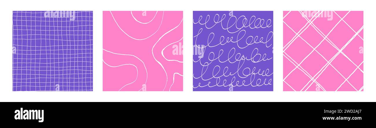 Simple Geometric Hand Drawn Irregular Patterns.Cute Colored Doodle ...