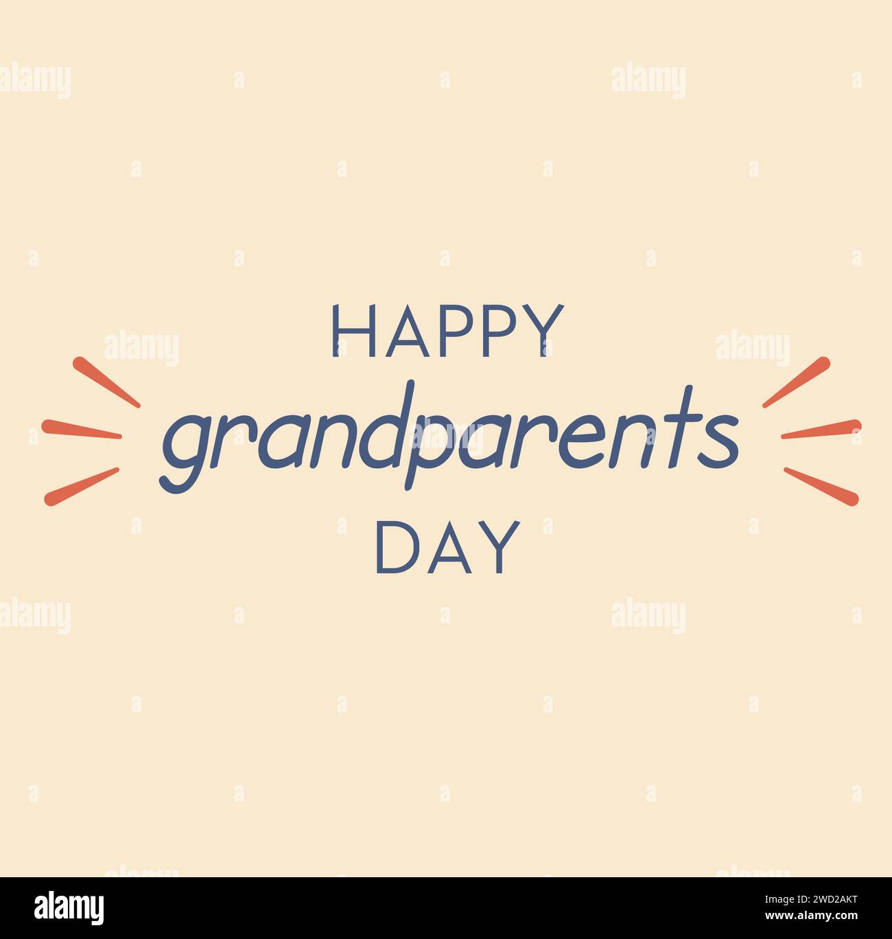 Happy Grandparents Day wish handwritten with elegant font decorated ...