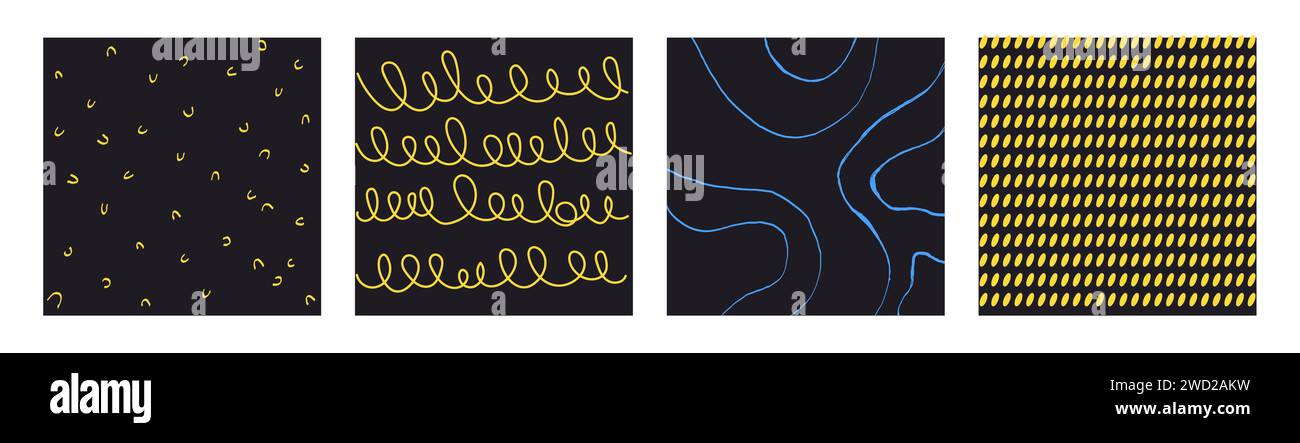 Simple Geometric Hand Drawn Irregular Patterns.Cute Colored Doodle ...
