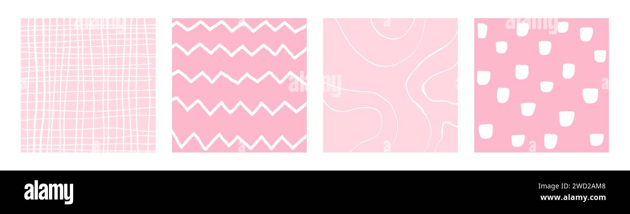 Simple Geometric Hand Drawn Irregular Patterns.Cute Colored Doodle ...