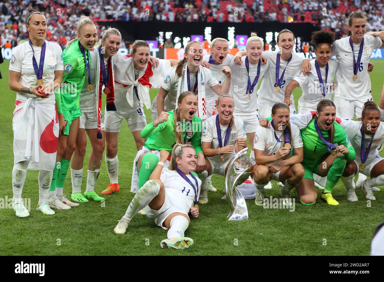 England Squad Celebrate After Winning Uefa Womens Euro Final 2022