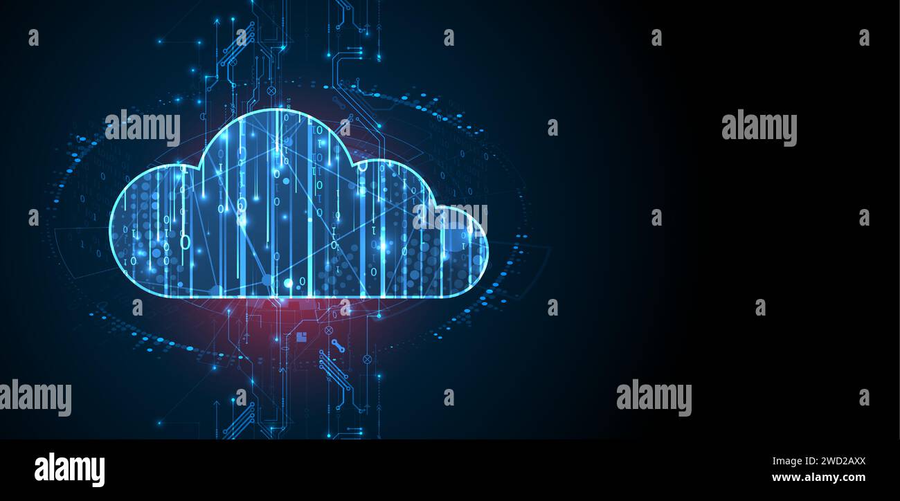 Cloud computing concept.Abstract connection technology background. Hand ...