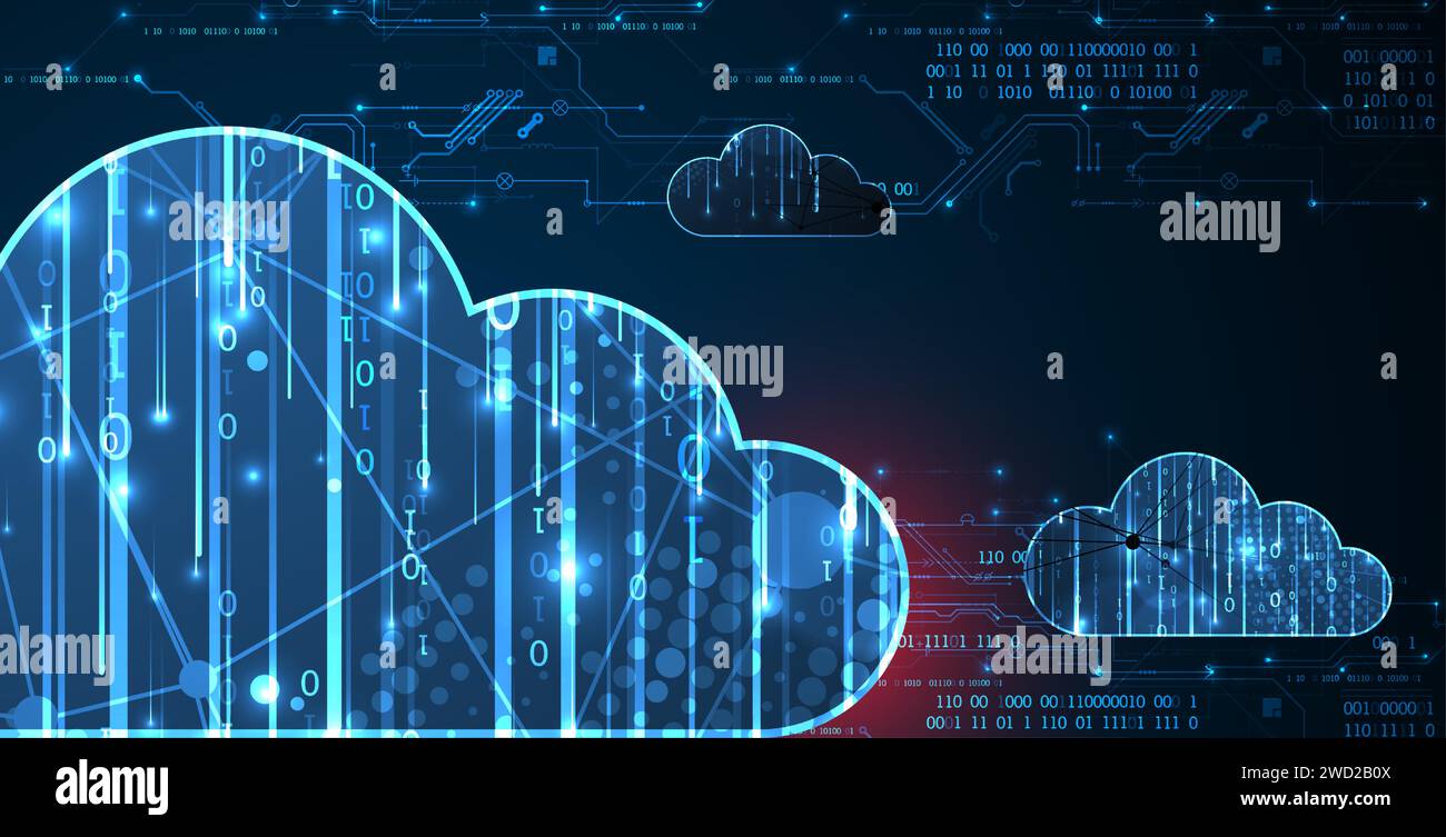 Cloud computing concept.Abstract connection technology background. Hand ...