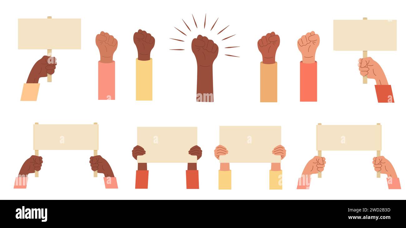 Multicultural protesters Stock Vector Images - Alamy