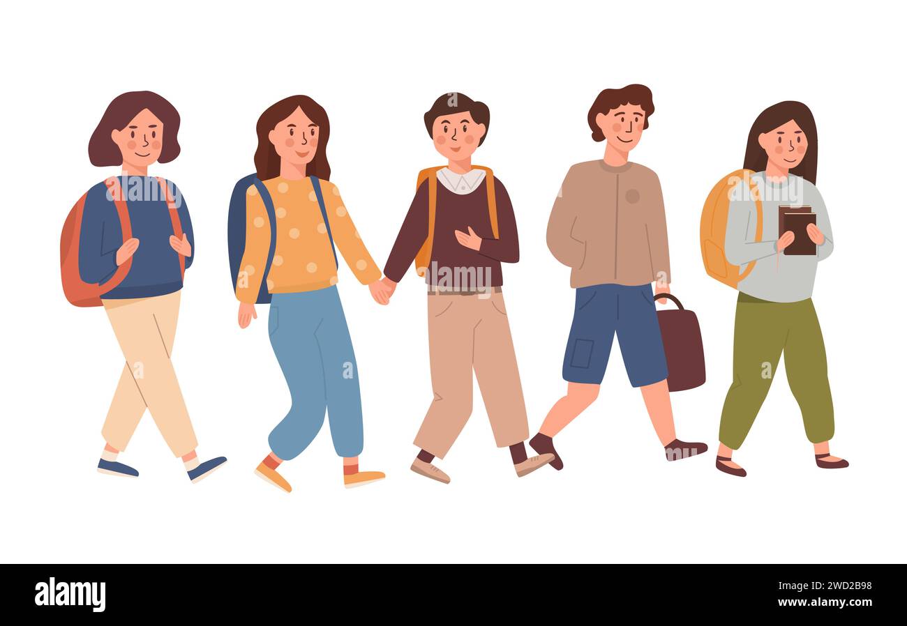 Secondary school pupil back Stock Vector Images - Alamy