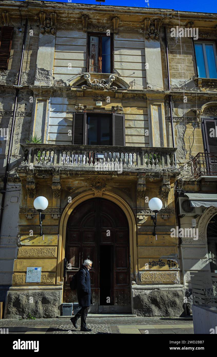 Building with an old great architecture in Italy Stock Photo - Alamy