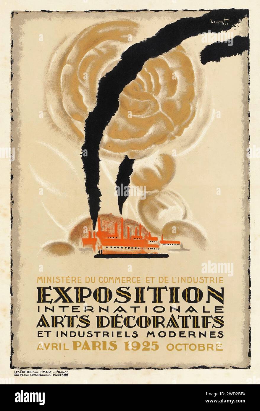 Vintage french poster - Exposition, Arts Decoratifs. Paris 1925 Stock ...
