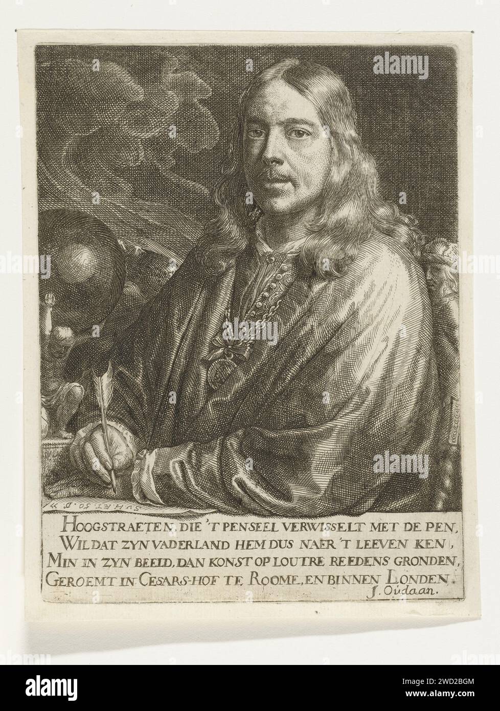 Self -portrait, Samuel van Hoogstraten, 1677 print Self -portrait of ...